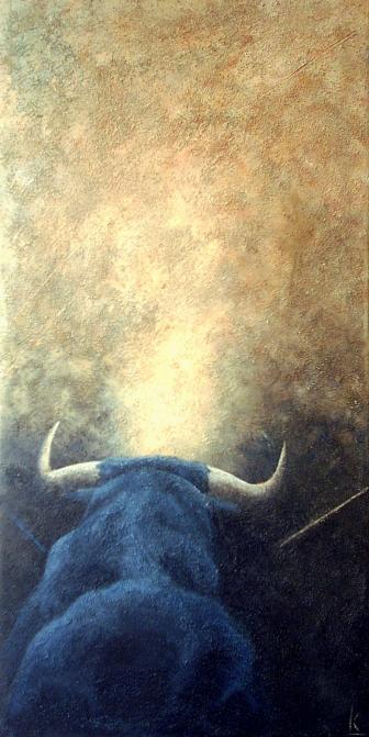 El toro azul : Acrylique sur toile - K