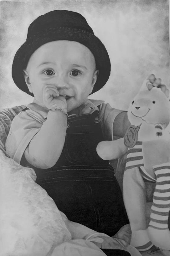 portrait enfant 503 : Pencil on paper - Jacques Dominé